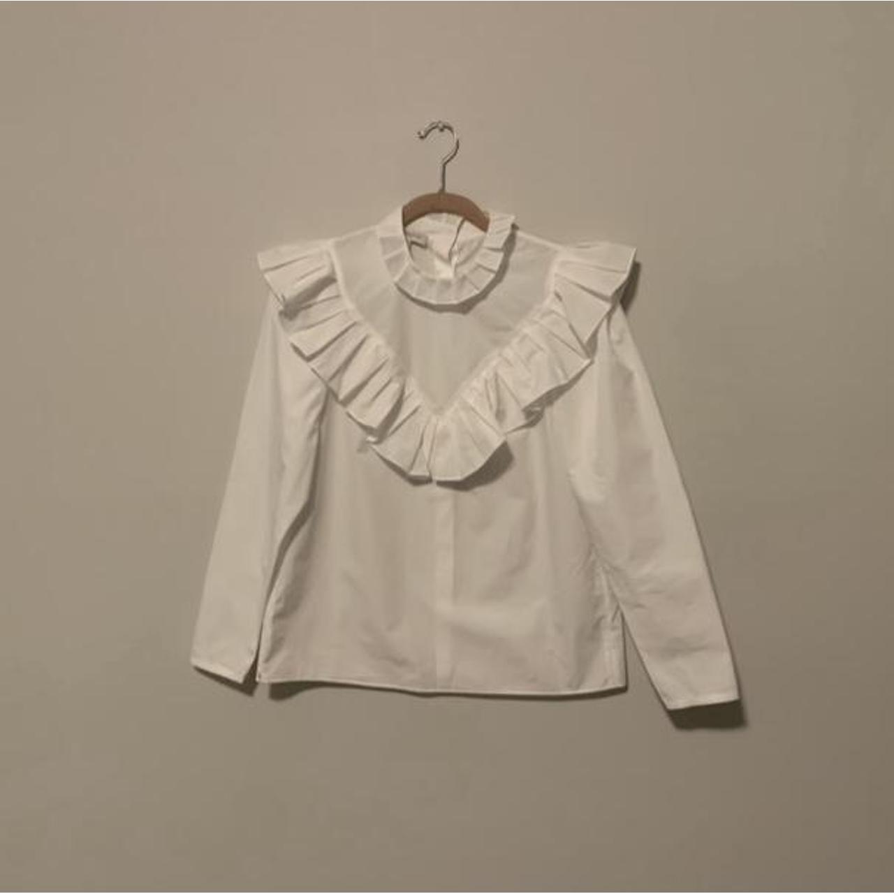 LAFAYETTE 148 White Cotton Victorian Blouse Size... - Depop