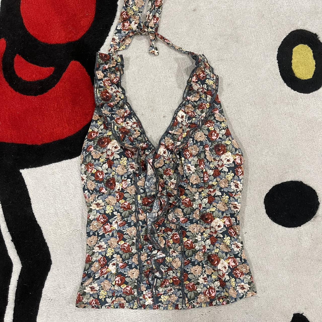 Love culture halter bustier-like top. Floral... - Depop