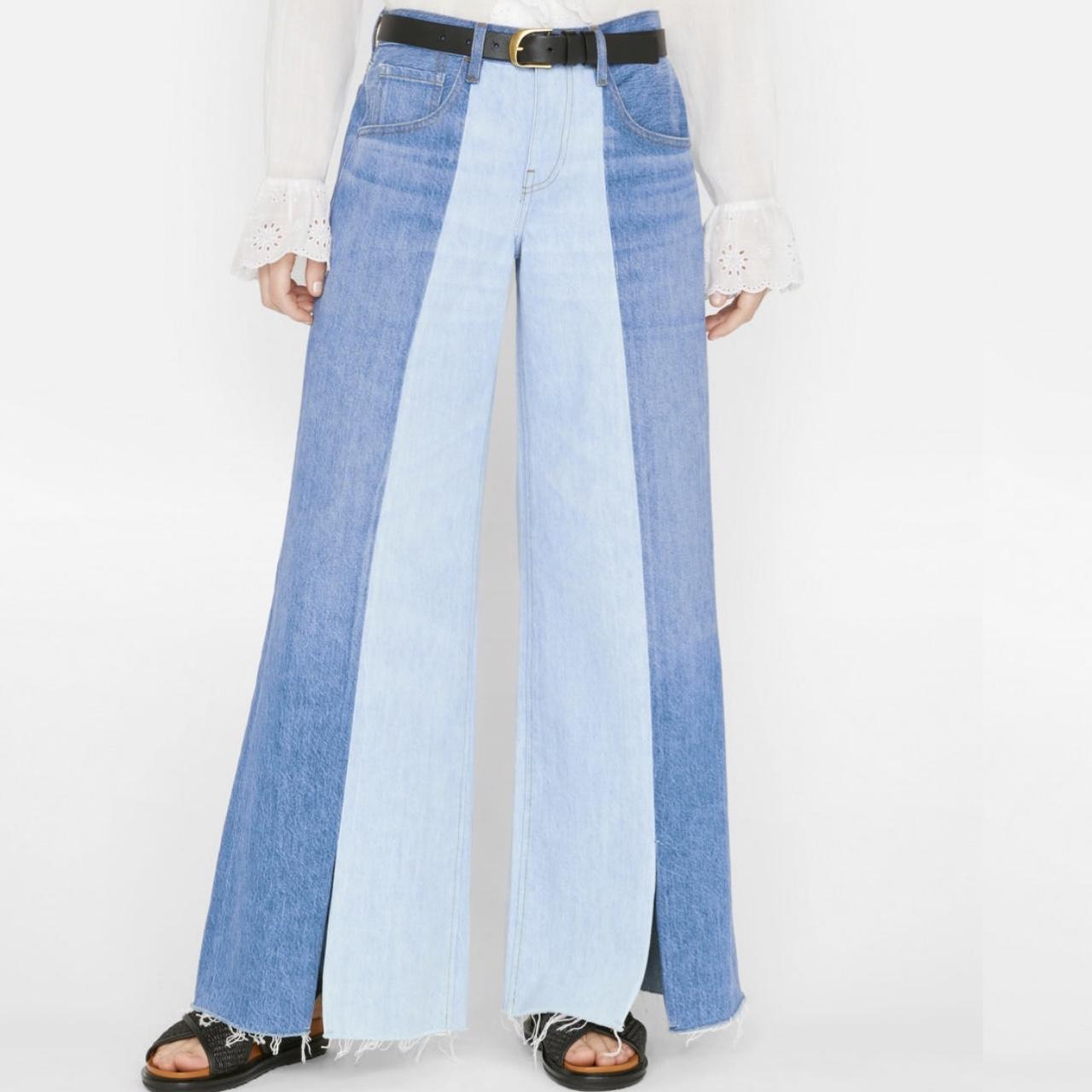 frame split denim wide leg jeans 🤍retail for 378 - Depop