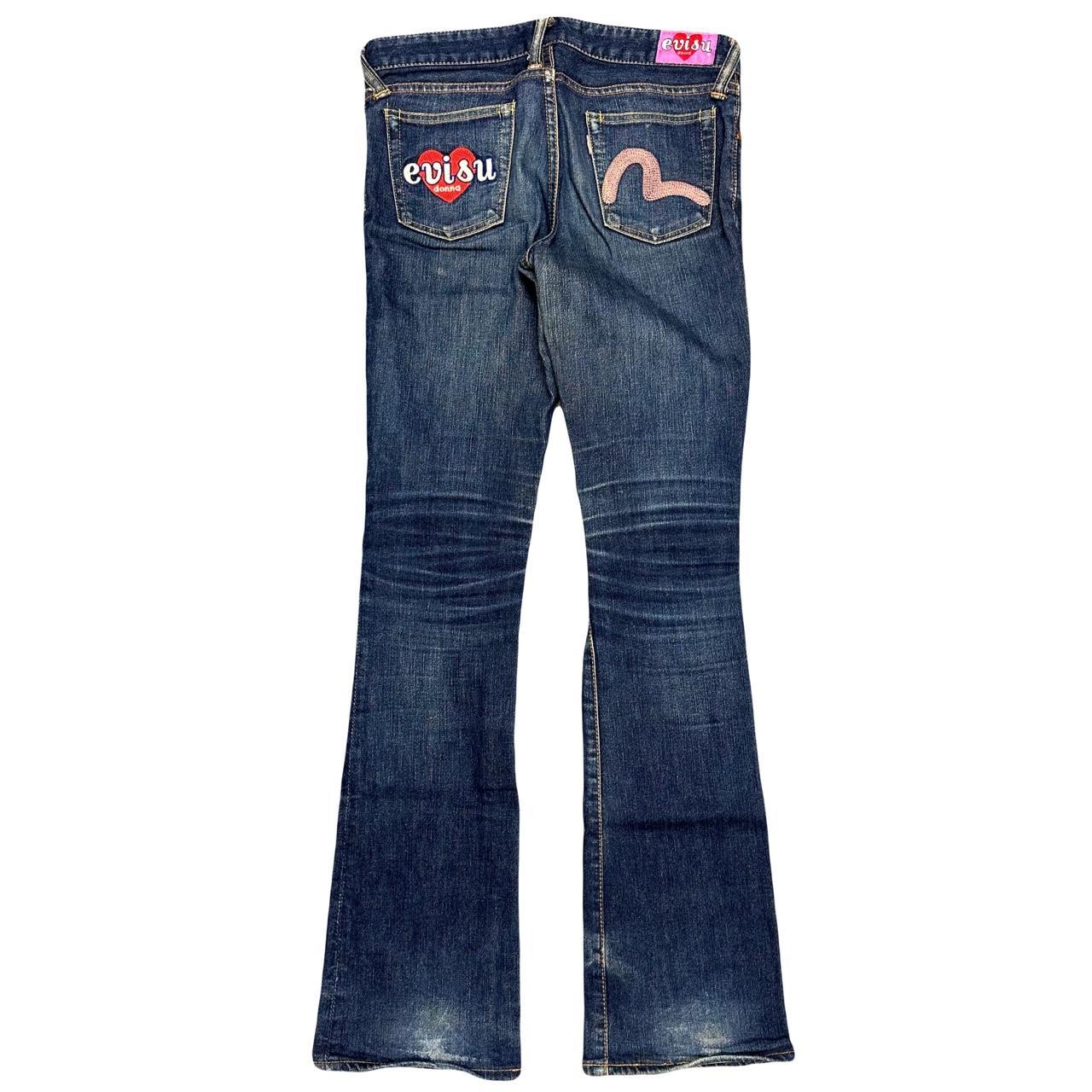 Authentic Donna Evisu selvedge jeans with love heart... - Depop