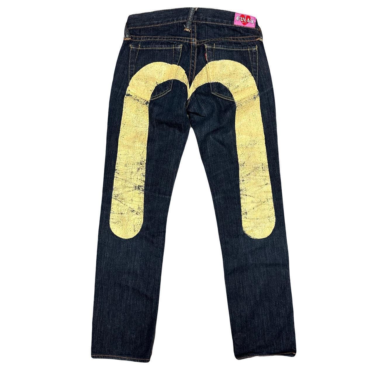 Authentic Evisu selvedge jeans with white daicock... - Depop