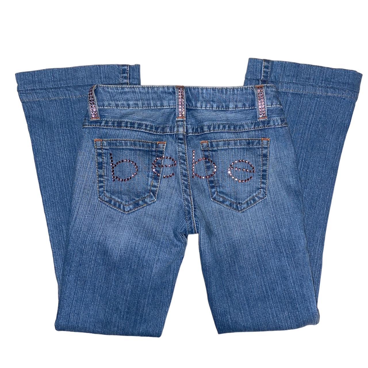 the DREAMIEST bebe rhinestone jeans in pinkkkk... - Depop