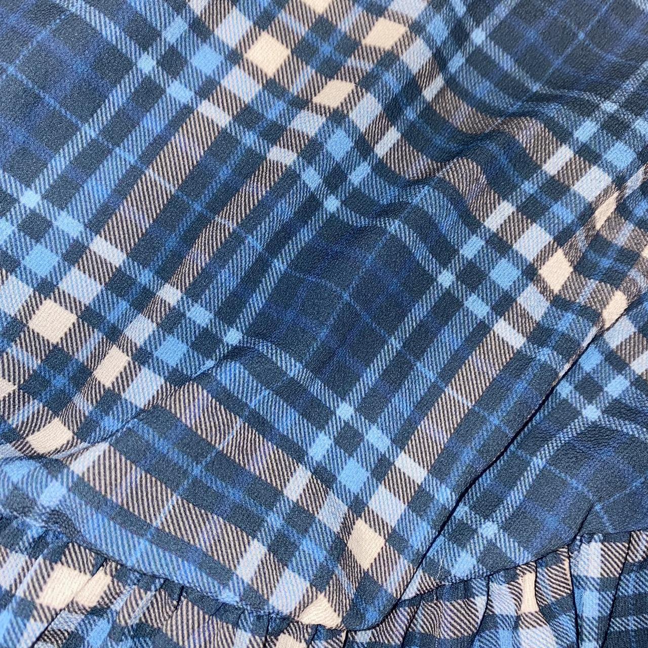 Blue checkered skirt From PLT Worn once - Depop