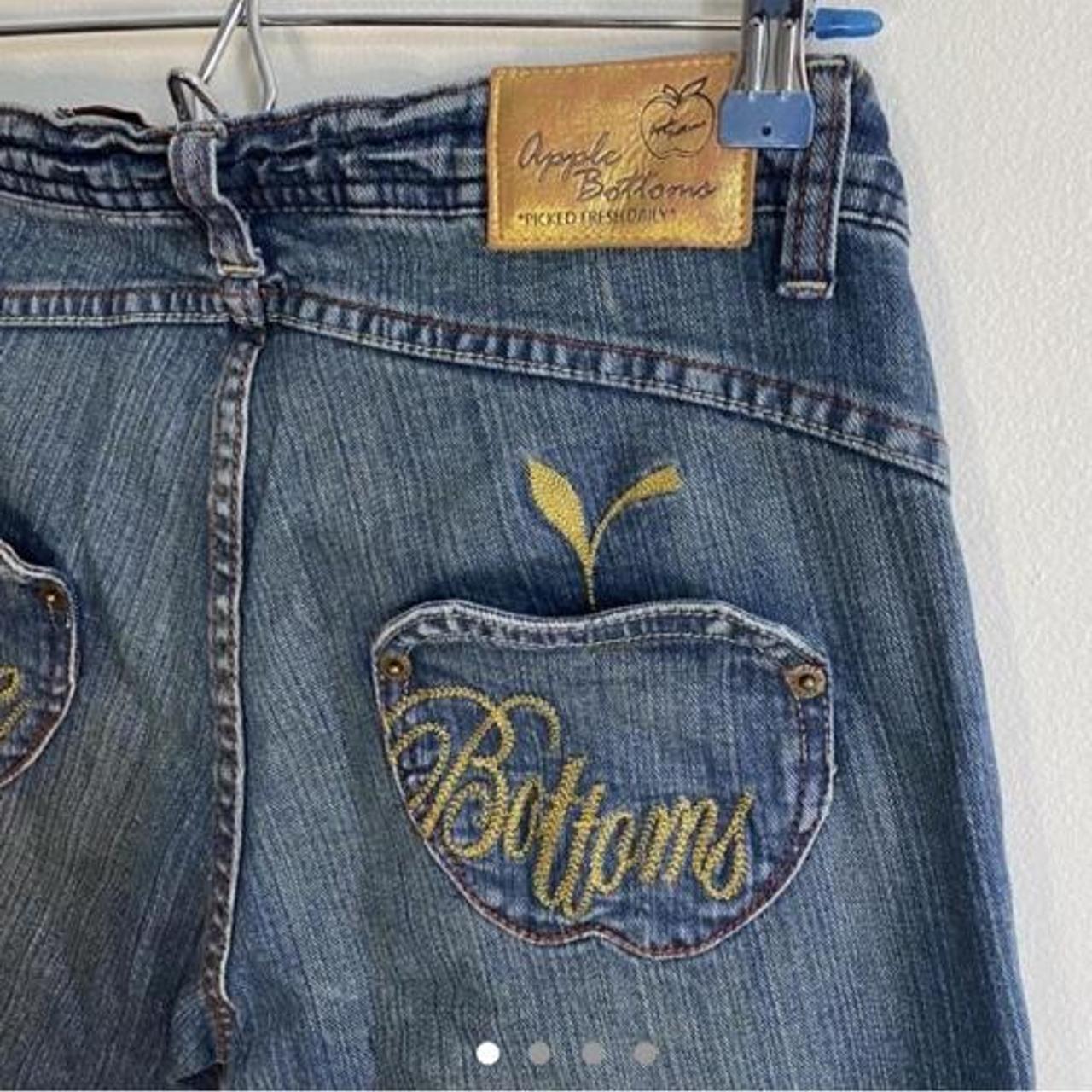 Apple Bottom vintage slim leg jeans w/ red stitching - Depop