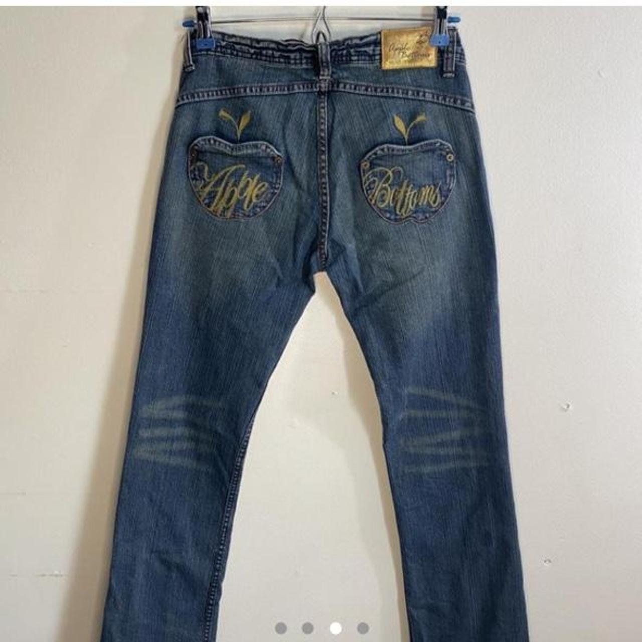 Apple Bottom vintage slim leg jeans w/ red stitching - Depop