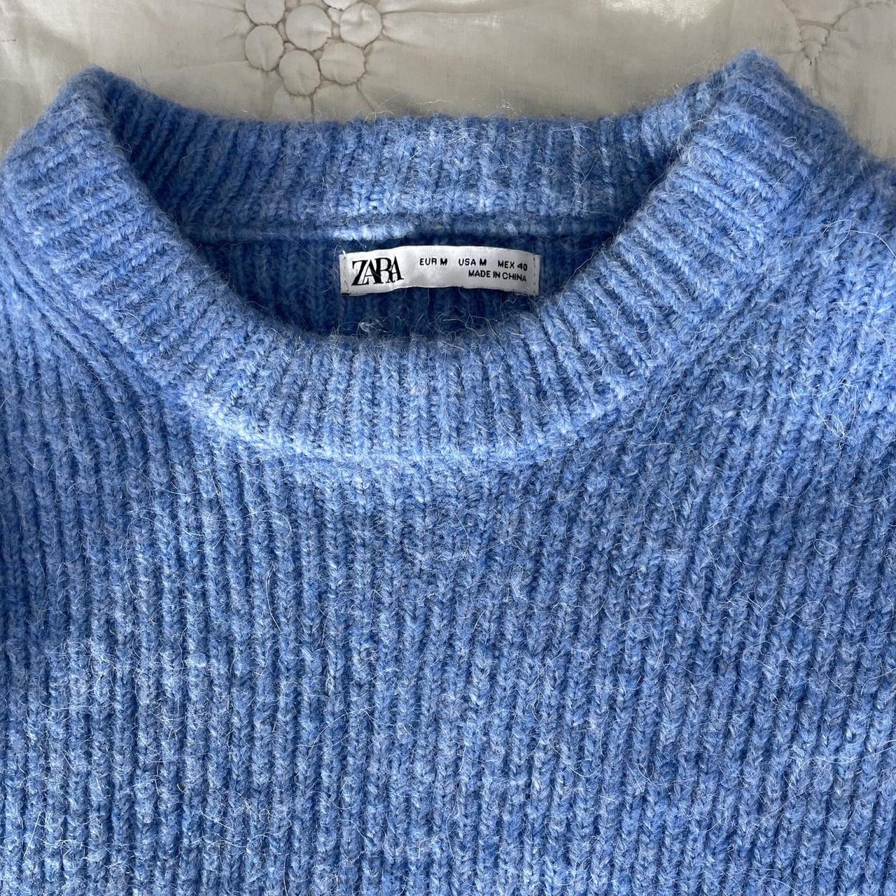 super thick & warm blue zara sweater!! never worn!... - Depop