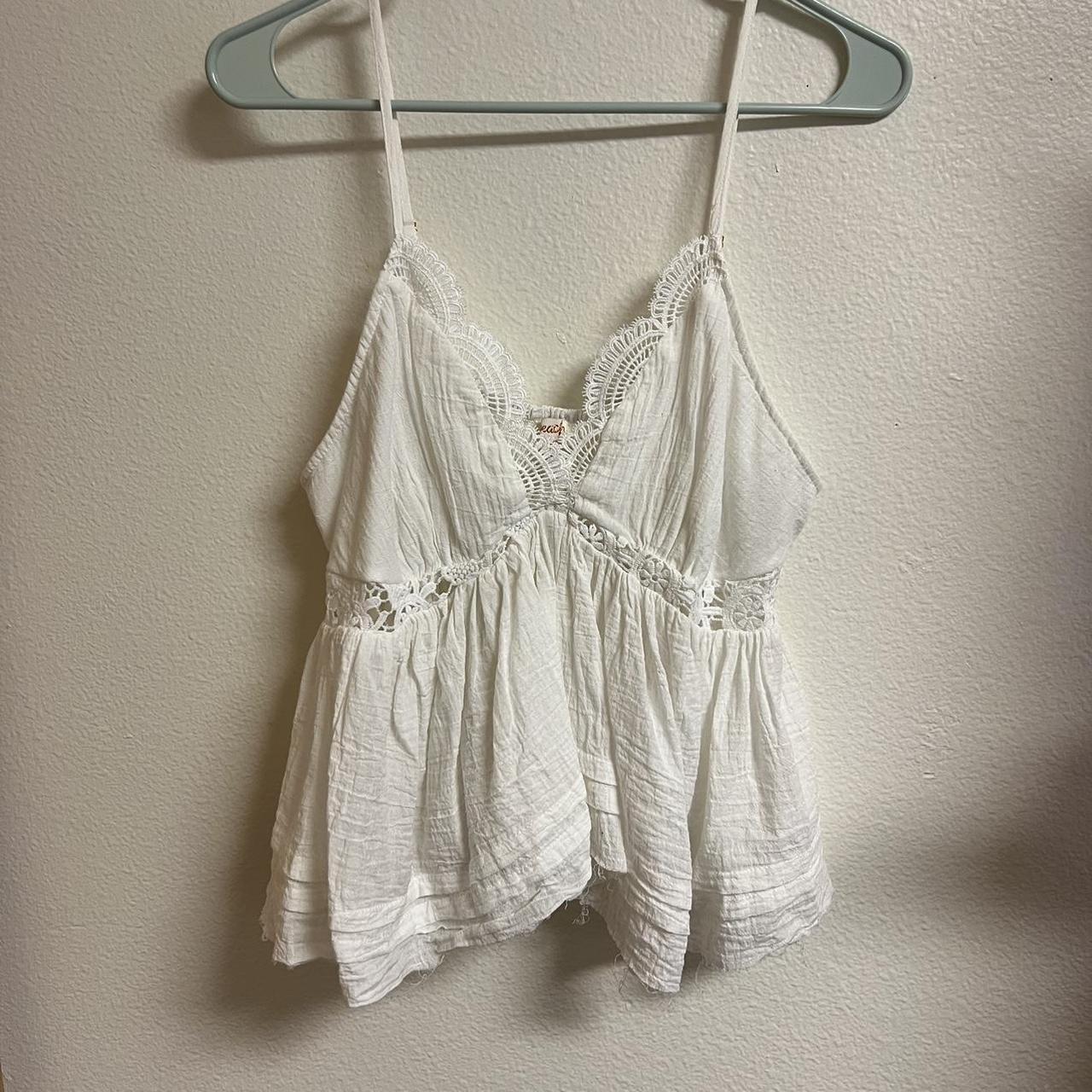 Cute boho flowy white tank top, never worn just too... - Depop