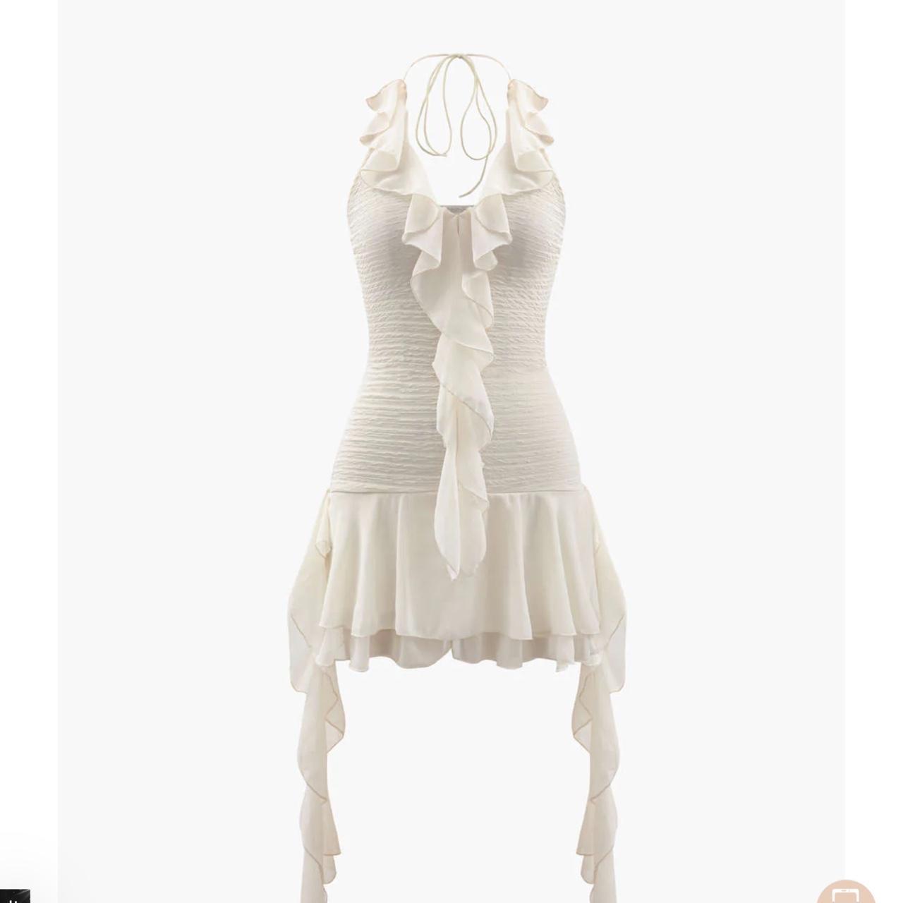 Micas halter ruffle dress in color black New with... - Depop