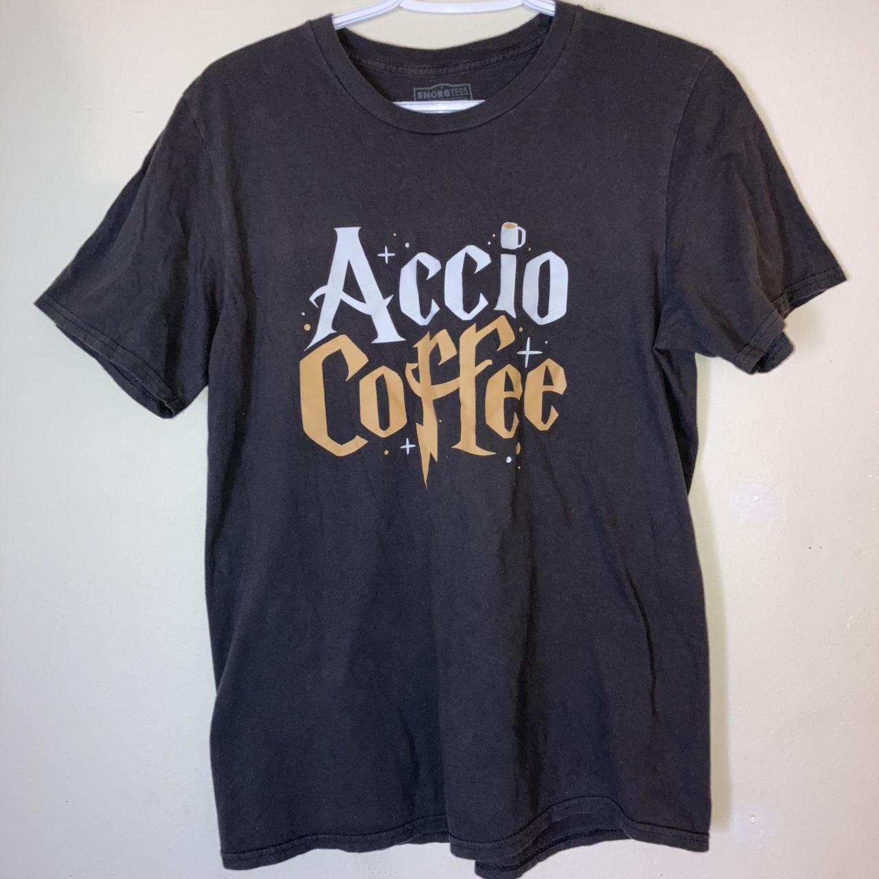 Harry Potter Accio Coffee Short Sleeve... - Depop