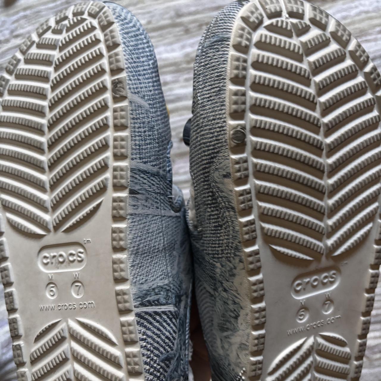 LIMITED edition SZA x Crocs fuzzy denim print crocs... - Depop