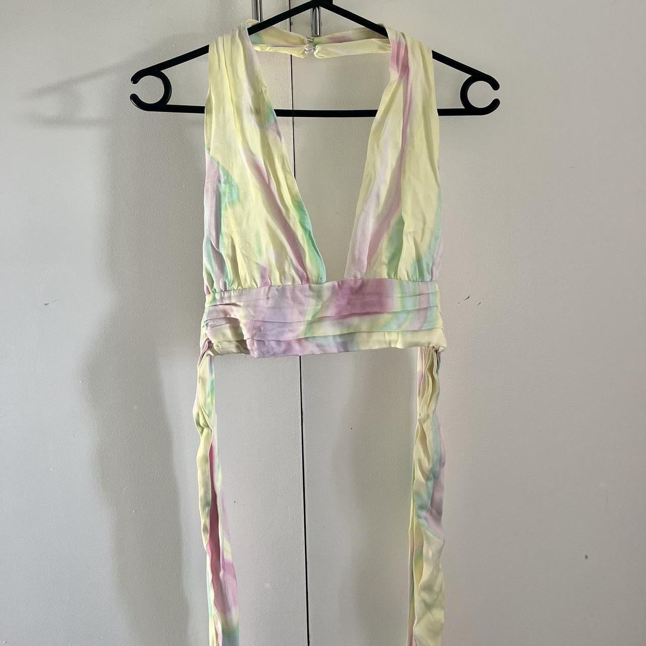 Cute Pastel Coloured Crop Top From Zara Can Be Tied Depop