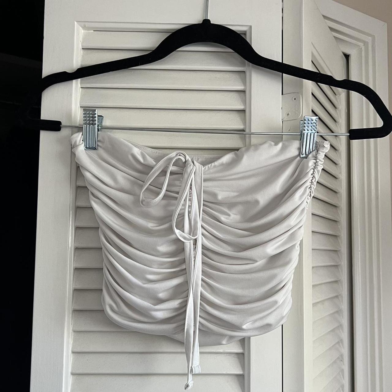 Tiger mist light grey tube top Super flattering,... - Depop