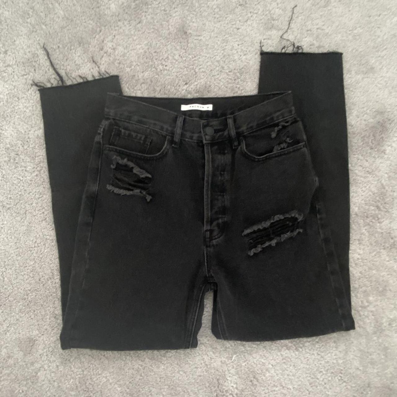 Black ripped Pacsun jeans Ultra high rise slim... - Depop