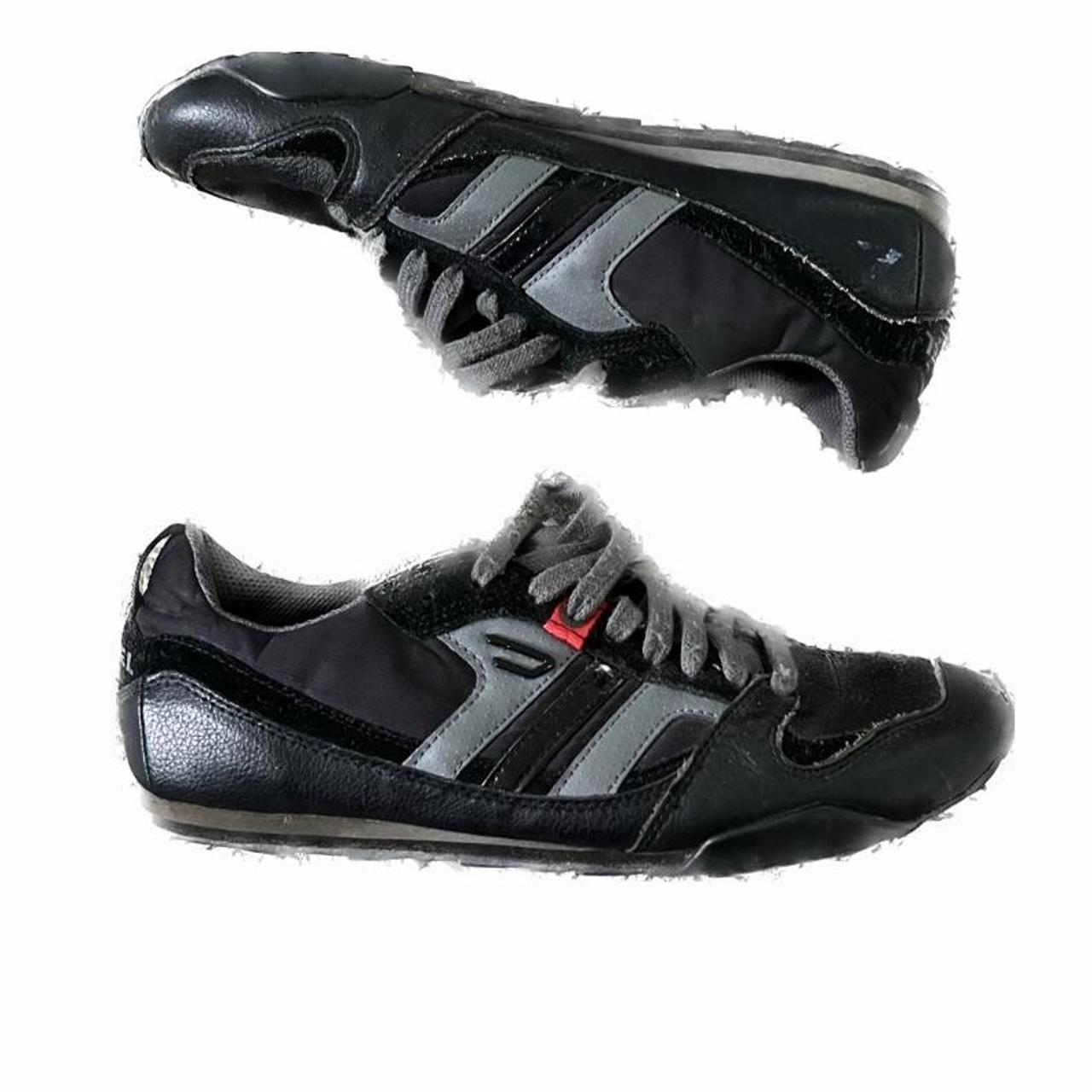 diesel archive style black sneakers mens 8 y2k... - Depop