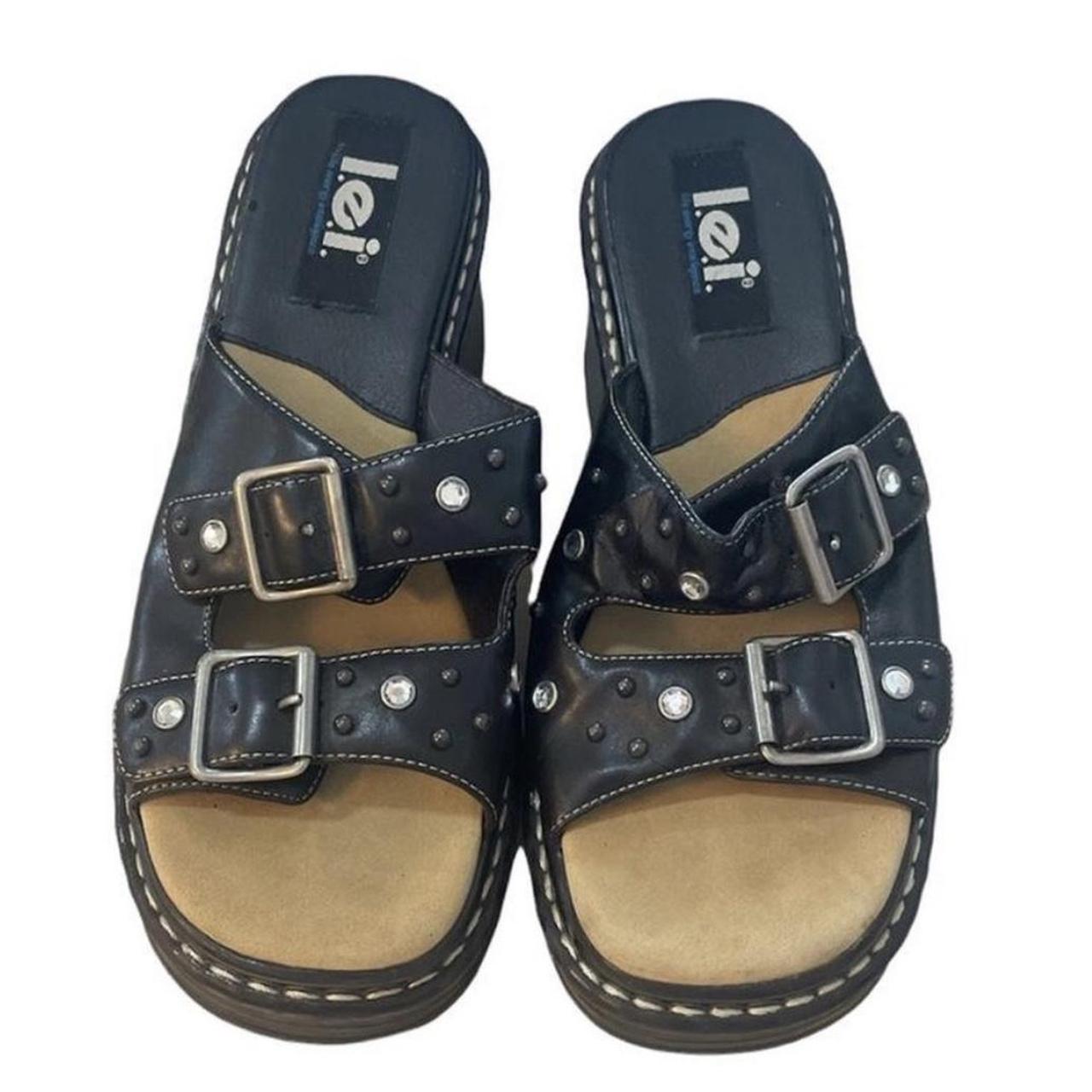 LEI Platform Wedge Sandals W Buckles Adorable... - Depop