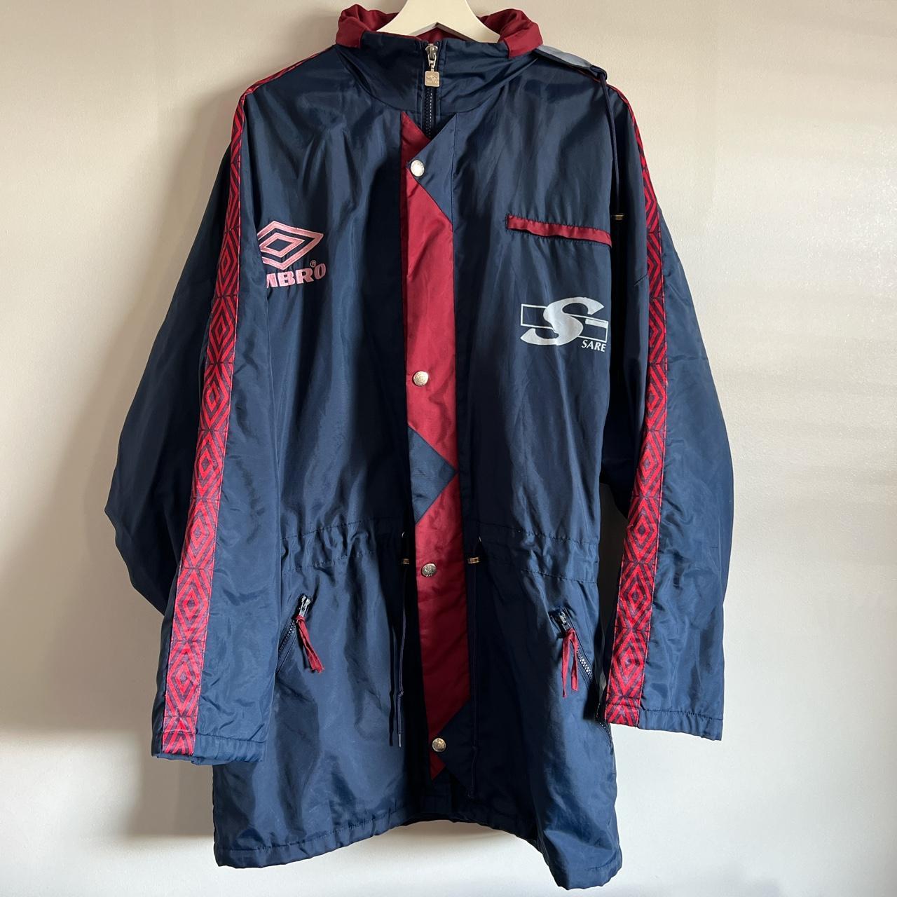 RETRO UMBRO COAT 90S RETRO FOOTBALL JACKET TWO... - Depop