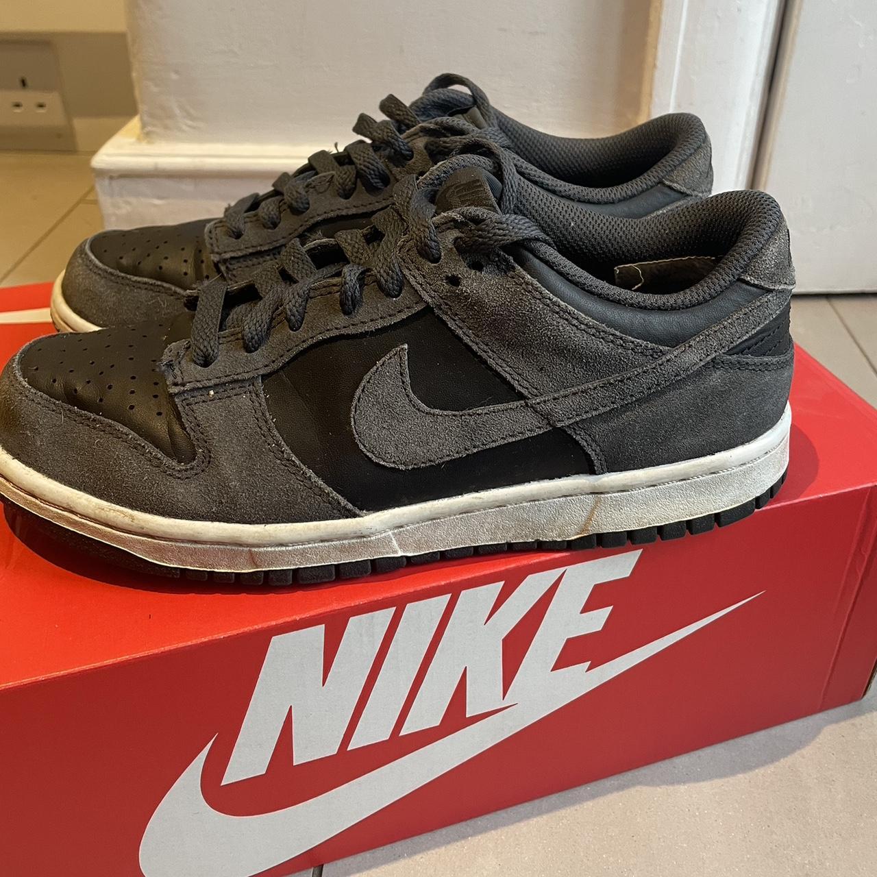 Grey and black Nike dunks low Size 5.5 Perfect... - Depop