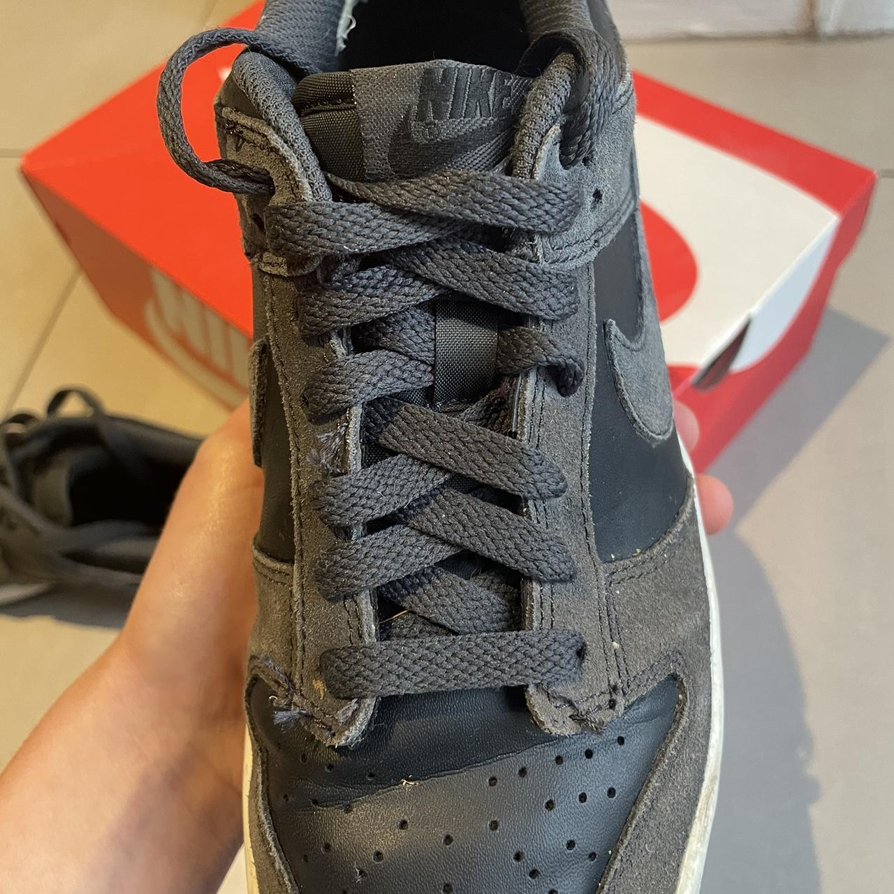 Grey and black Nike dunks low Size 5.5 Perfect... - Depop