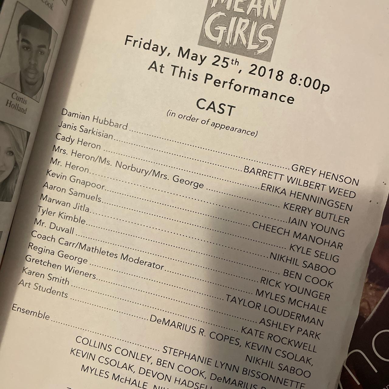 Signed Mean Girls Playbill original cast #broadway... - Depop