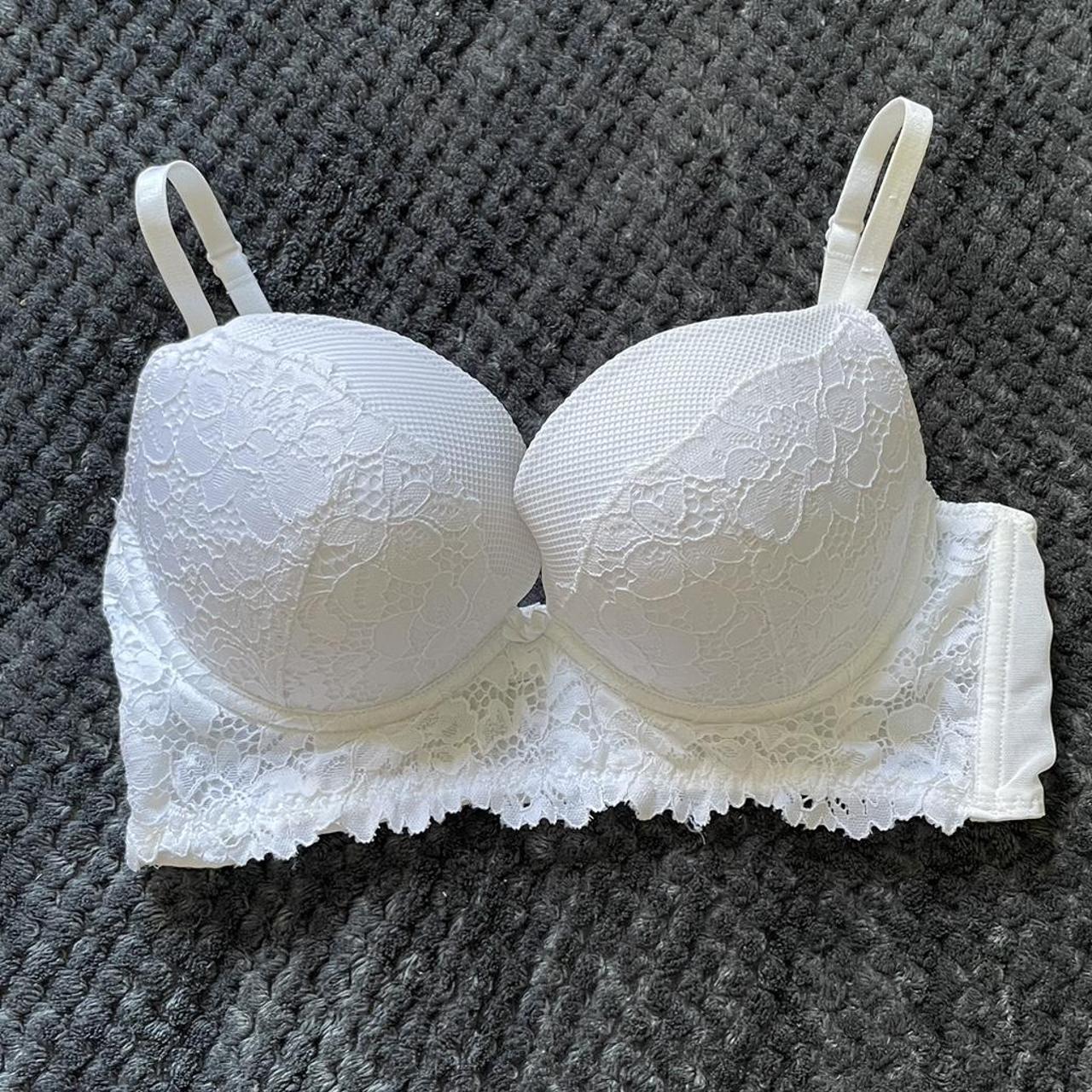 🏷️White Lace Longline Bra New Look size 34C Never... - Depop