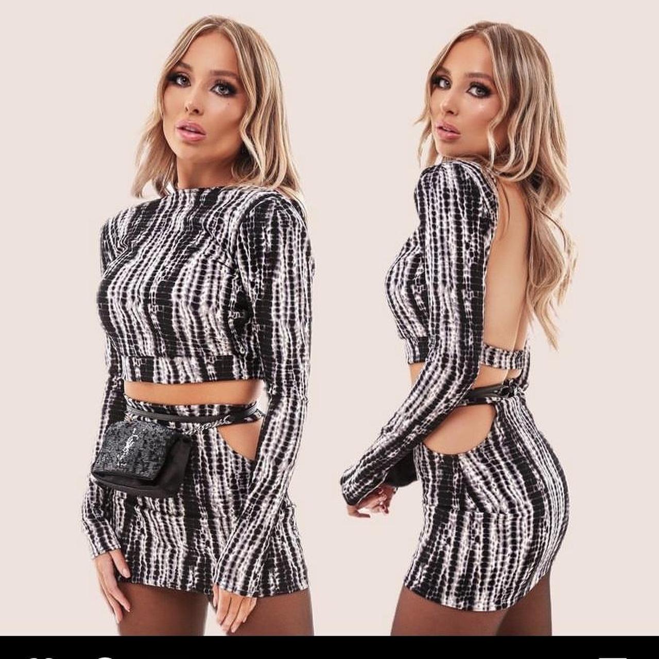 Esme rose black and white tie dye co ord - Size... - Depop