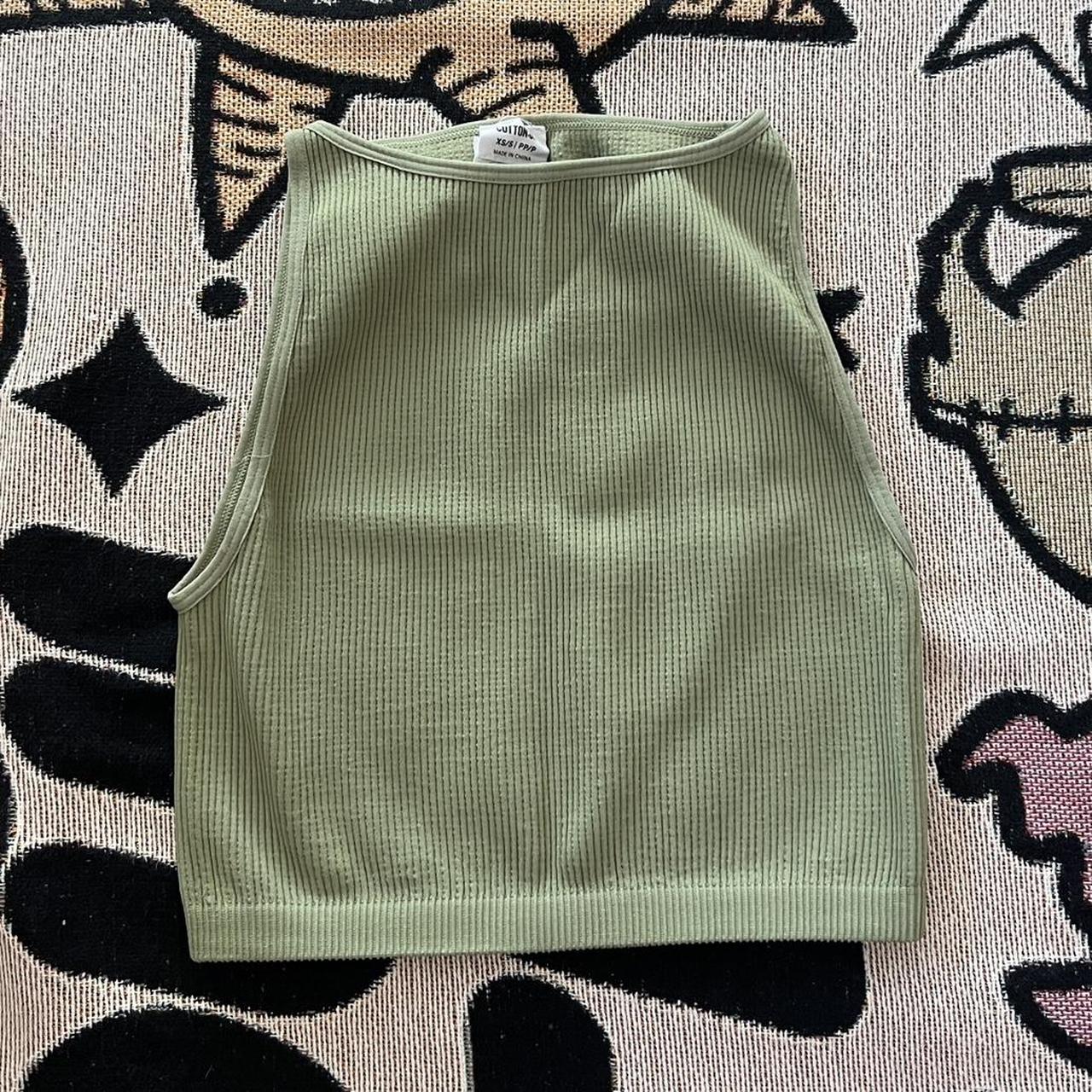 Cotton on light green ribbed tank top. Size XS/S and... | Depop
