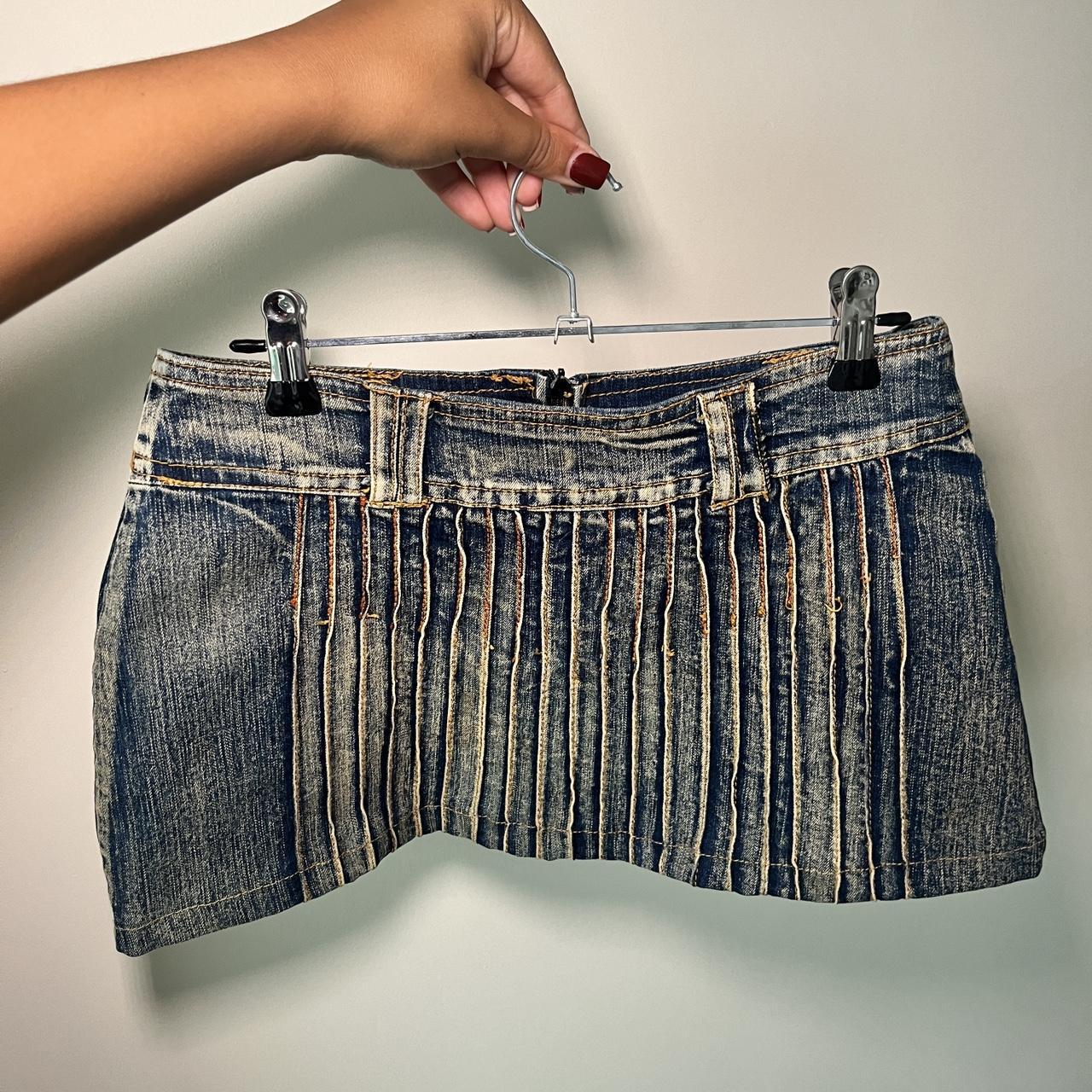 Y2K early 2000s ulta micro mini zip up skirt Acid... | Depop