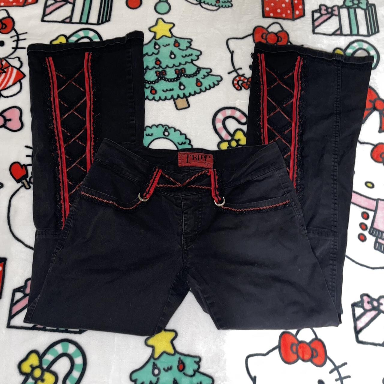 Tripp NYC rare low rise flare pants/jeans with lace... - Depop