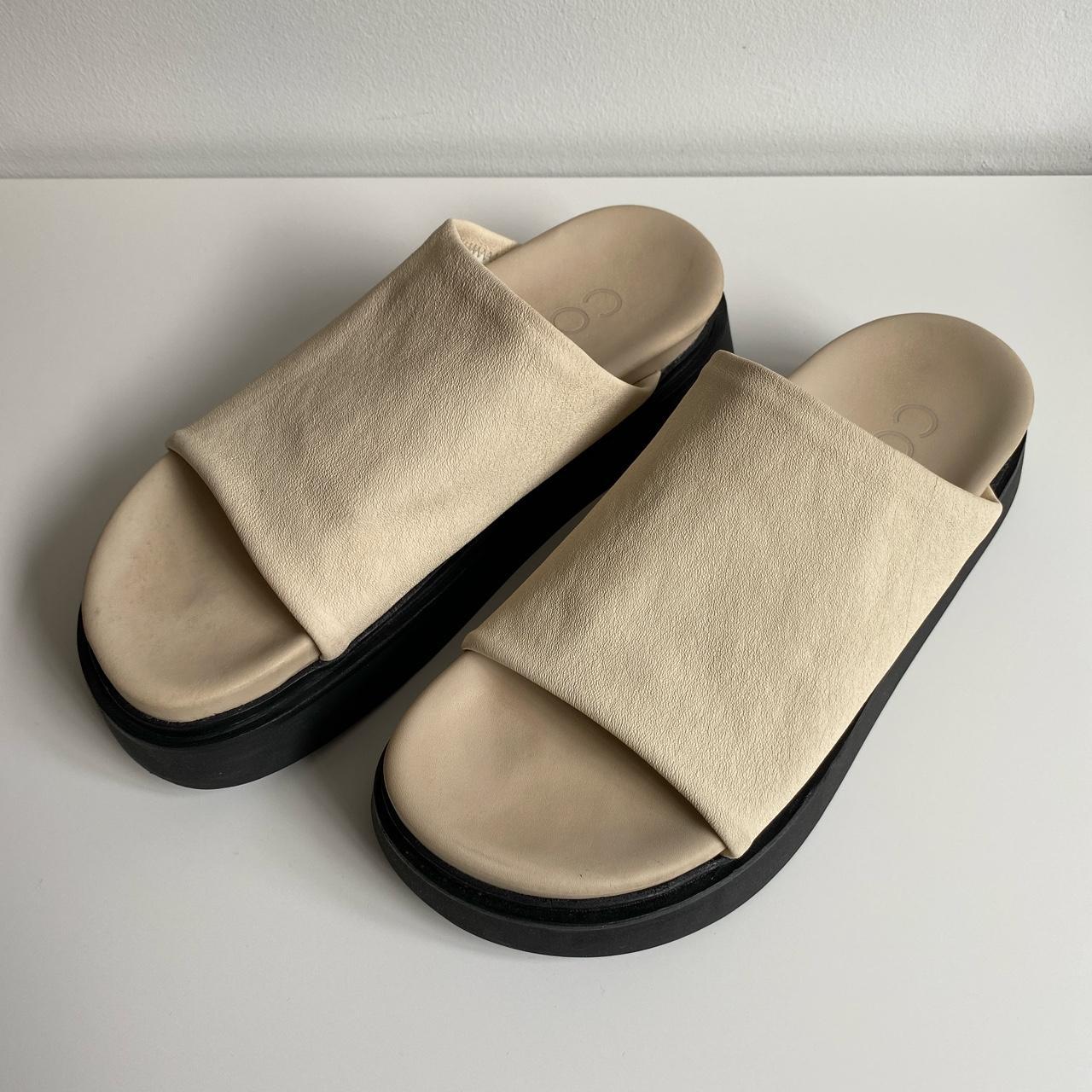 COS Women's Cream and White Sandals | Depop