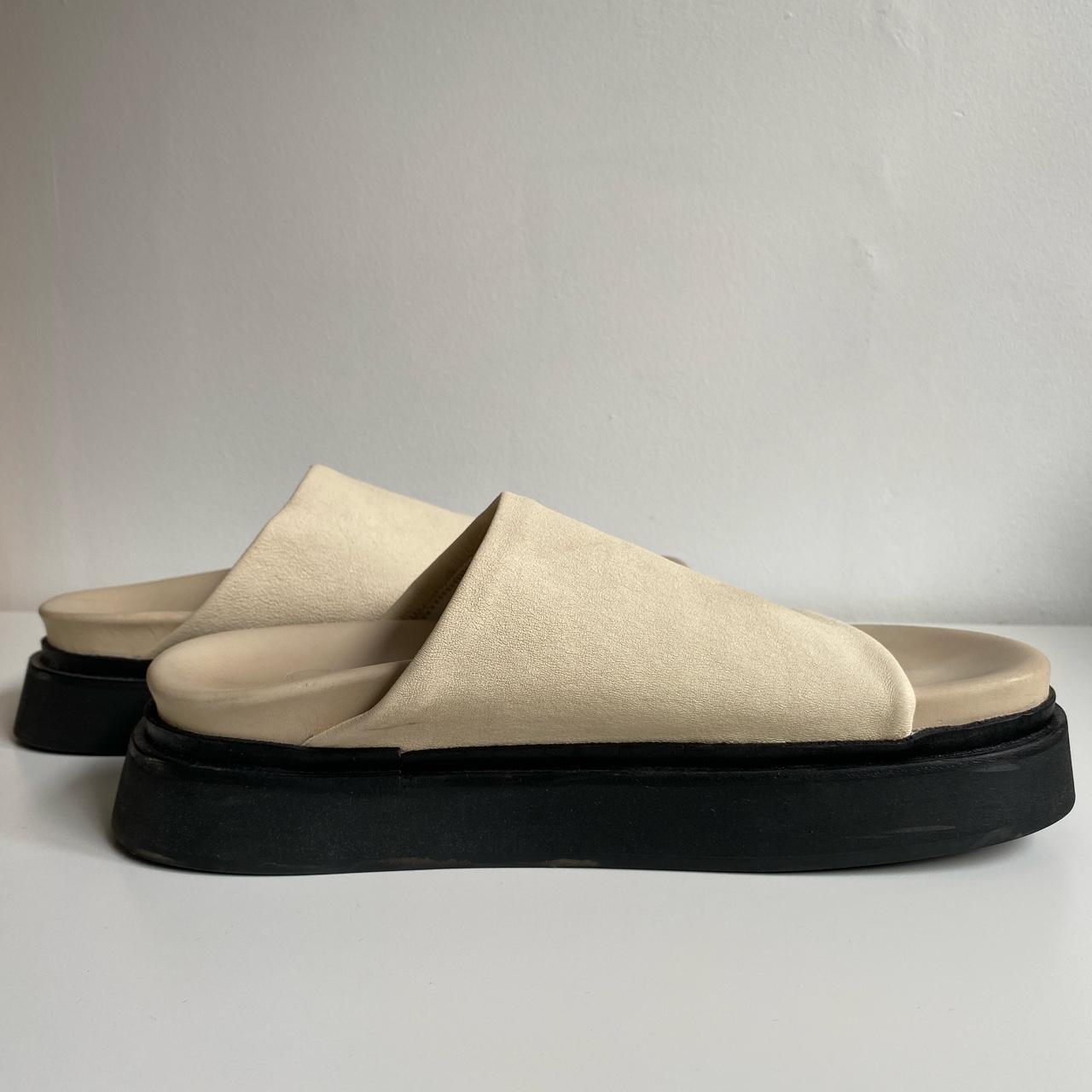 COS Women's Cream and White Sandals | Depop