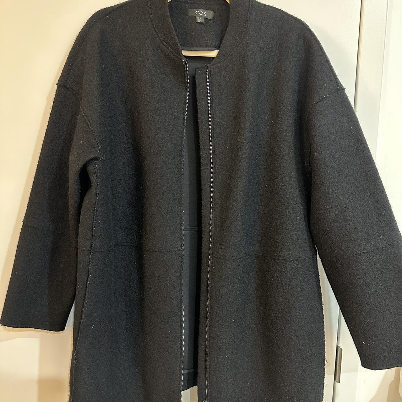 COS black wool coat Size us 10 Final sale No Return - Depop