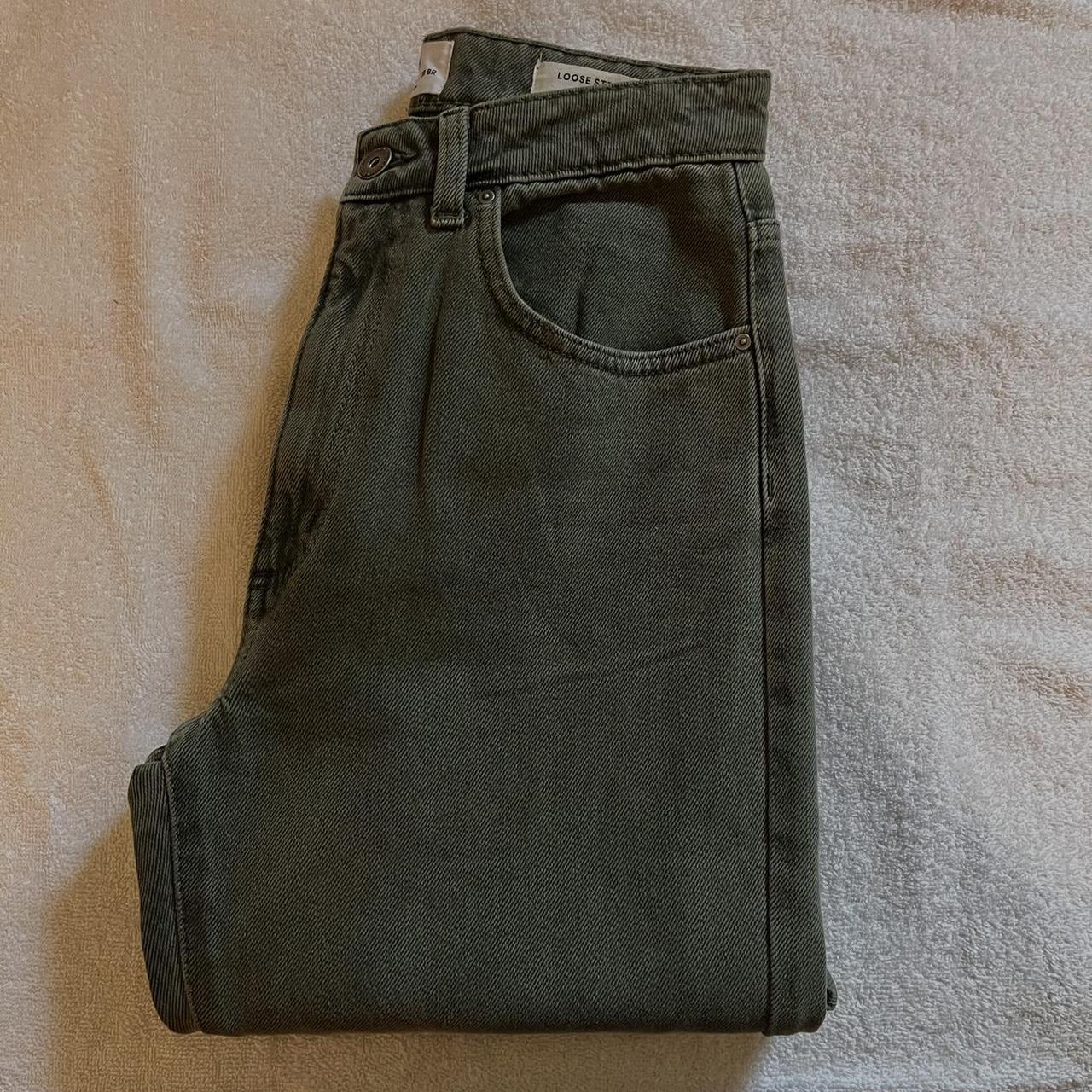Super cute dark green jean Loose straight leg High... - Depop