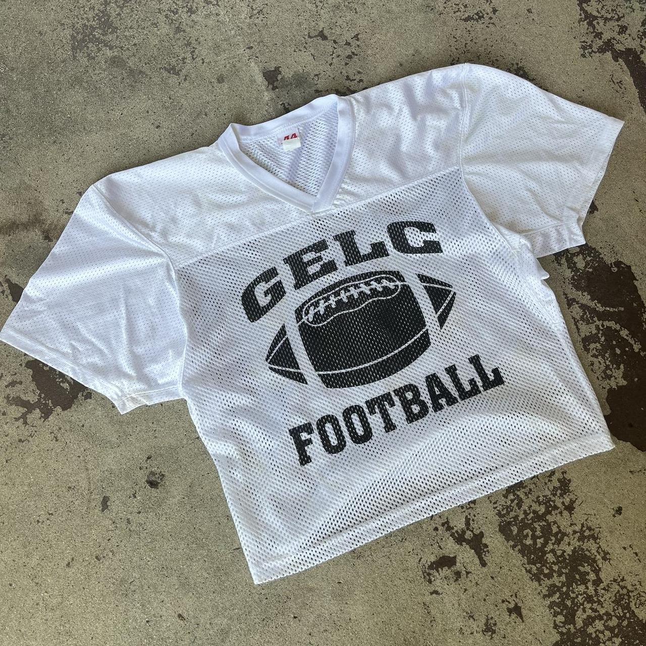 Vintage Cropped Mesh Football Jersey Mens Medium... - Depop