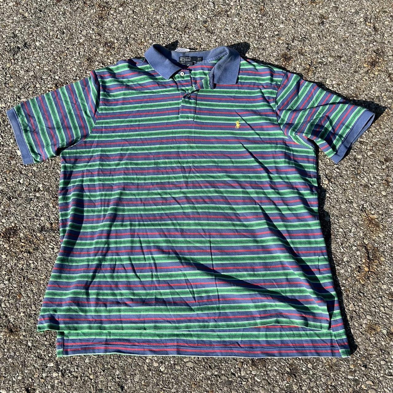 A vintage striped multi colored Ralph Lauren Polo... - Depop