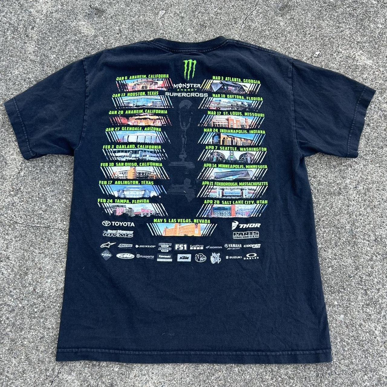 Y2K Monster Energy Supercross black and green... | Depop