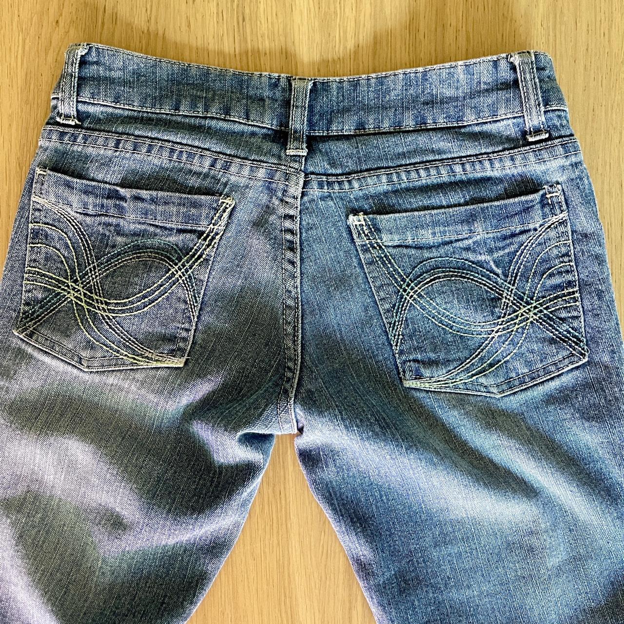 DEB y2k light was low rise/flare jeans, size 0 Flat... - Depop