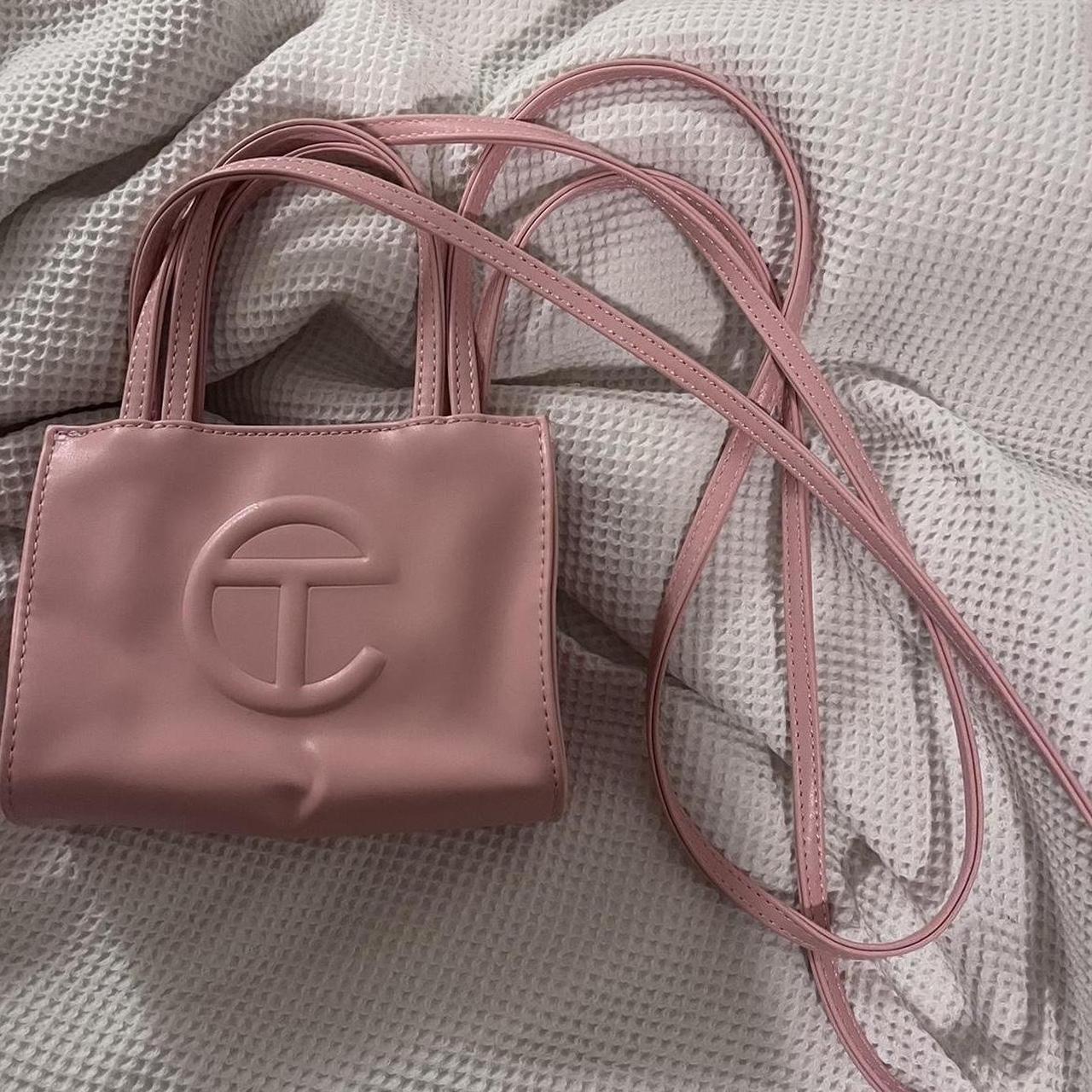 small telfar pink shopping bag with dust bag - Depop