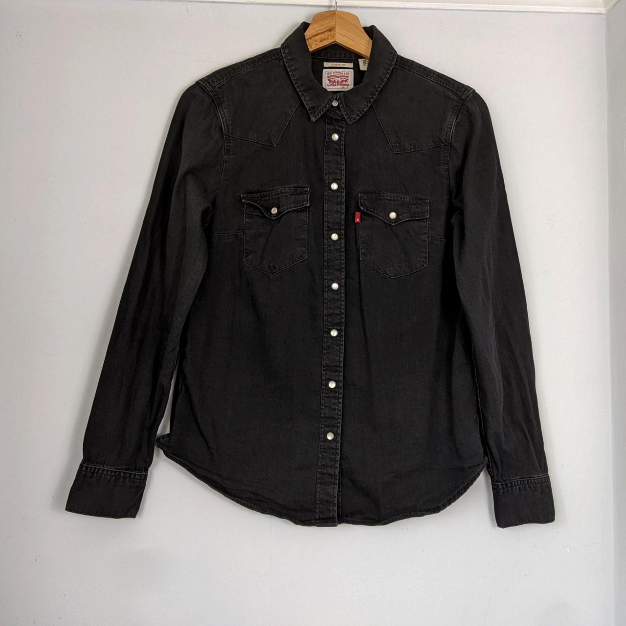 Gals black Levis shirt. Western style vintage shirt... - Depop