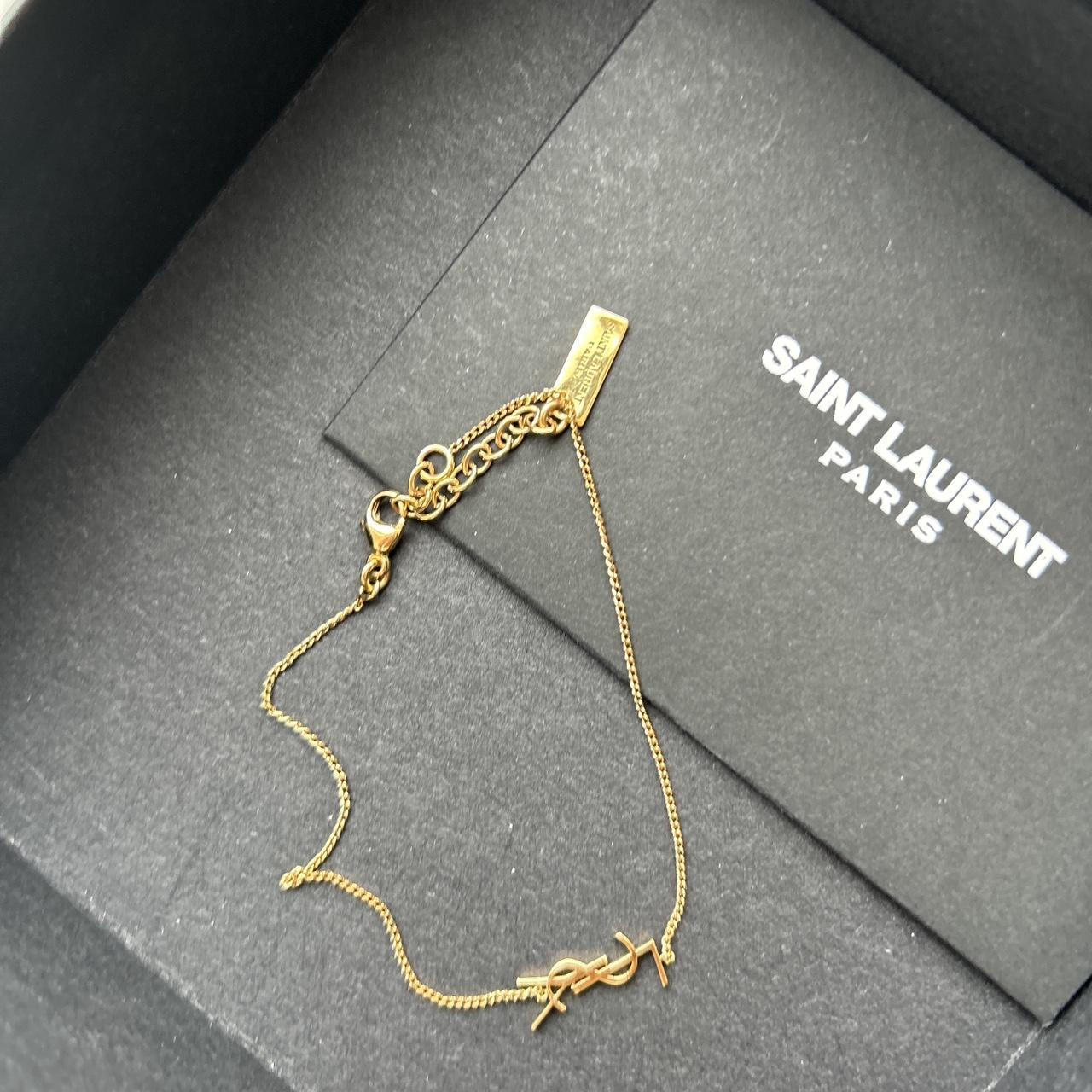 Yves Saint Laurent YSL logo chain bracelet... - Depop