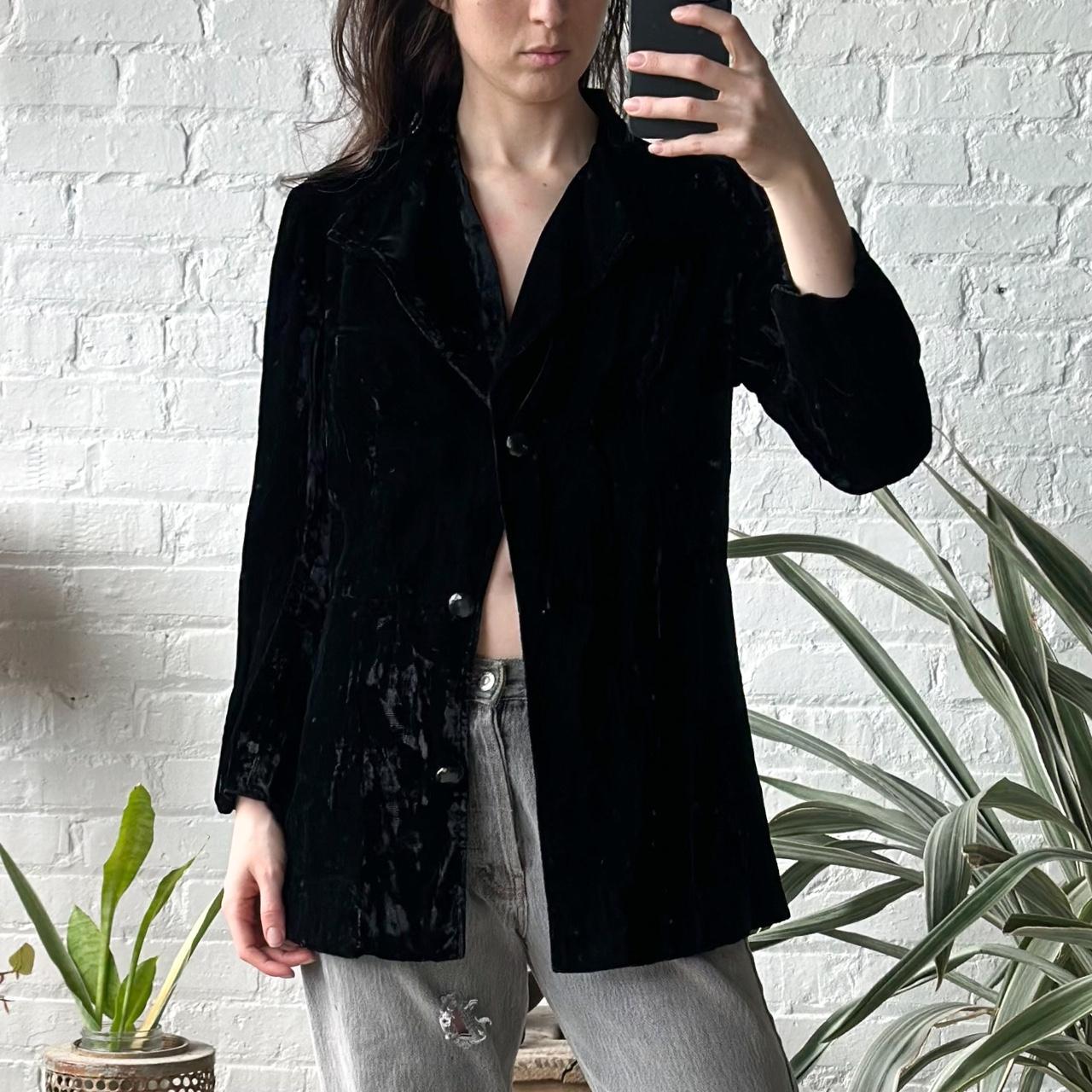 Bonwit Teller designer vintage 80s black velvet... - Depop