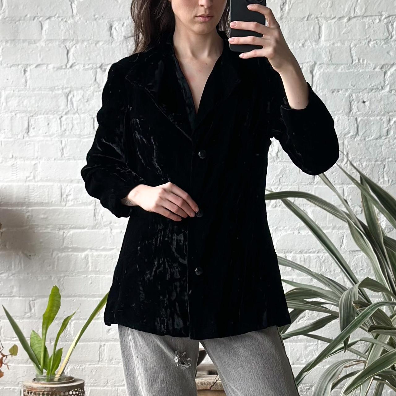 Bonwit Teller designer vintage 80s black velvet... - Depop