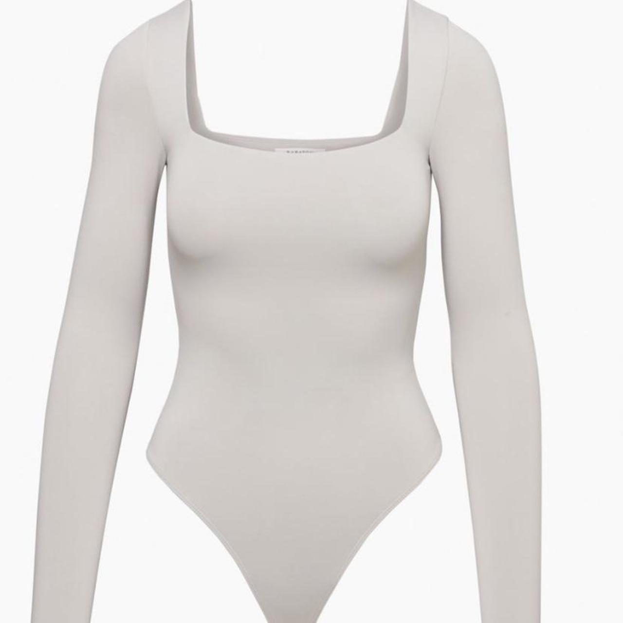 aritzia square neck bodysuit in opal grey 🪐 - Depop