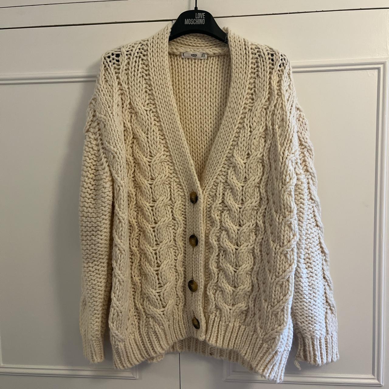 Beautiful Mango knit cardigan, cream colour, like... - Depop