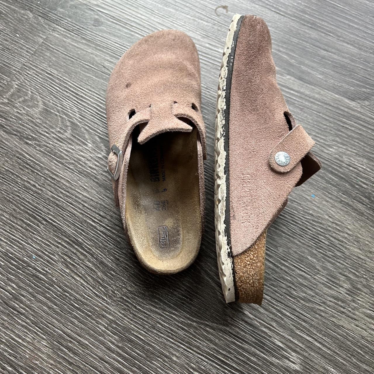 pink birkenstock boston clogs with white soles 🩷 us... - Depop