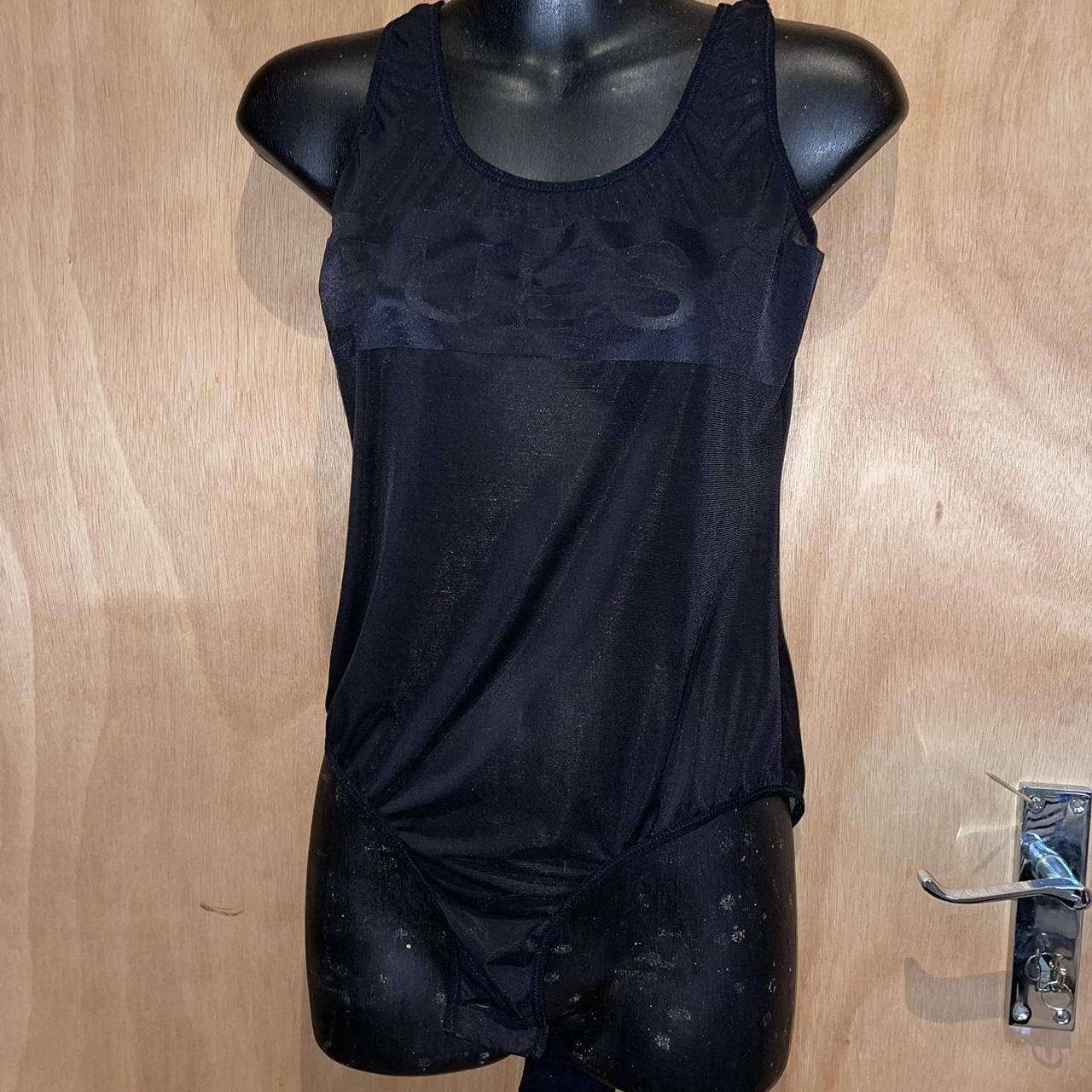 GUESS transparent body suit with rubber detail on... - Depop