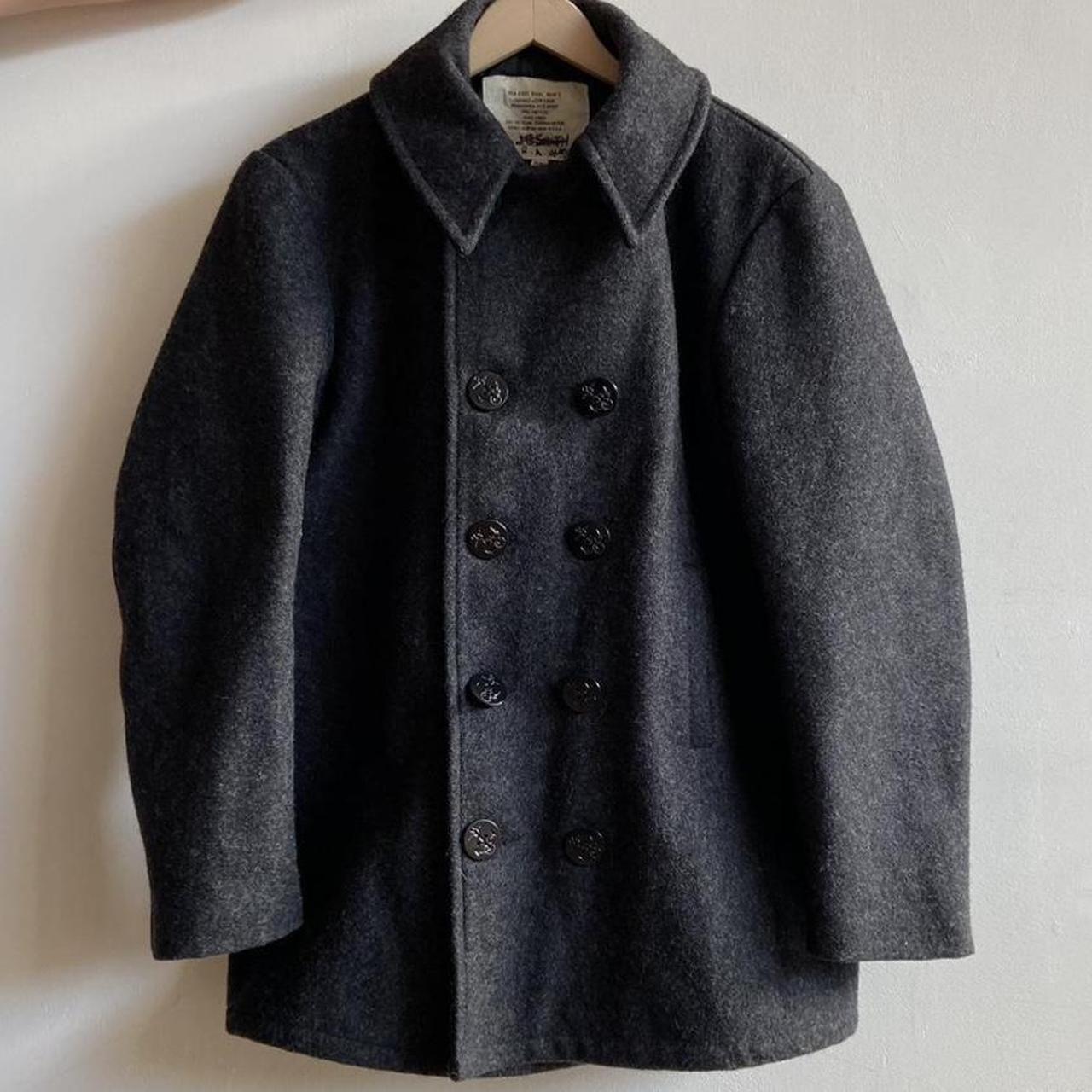 men's vintage wool pea coat . repop! too big on me... - Depop