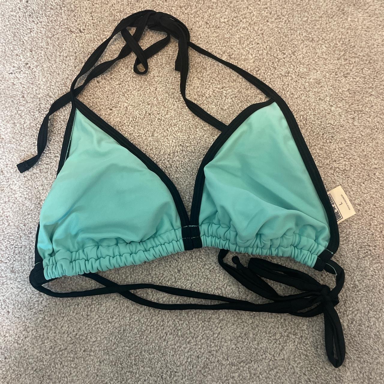 Converse bikini top. Blue and black. Removable pads.... - Depop
