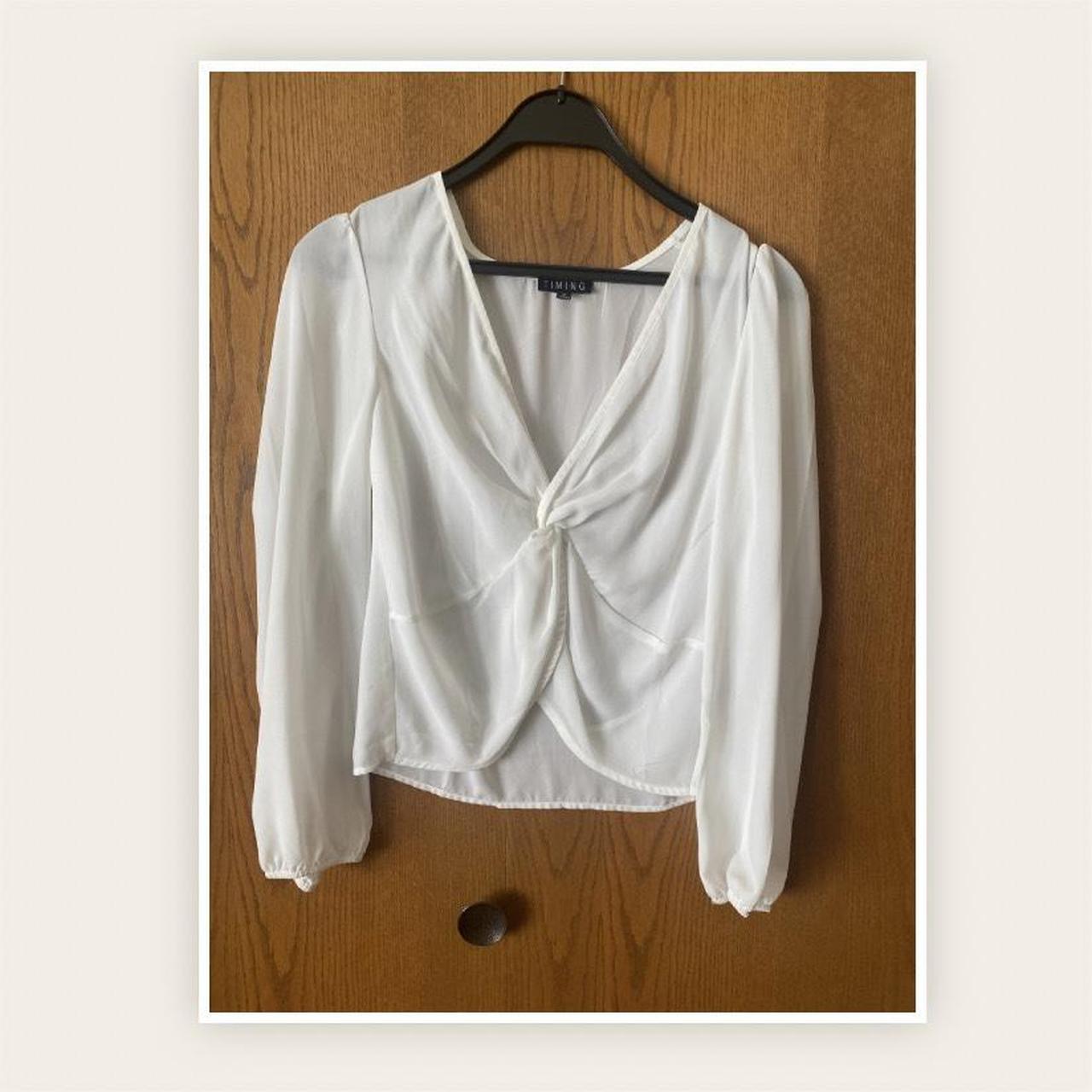 Sheer white top Has a cute interlocking detail on... - Depop