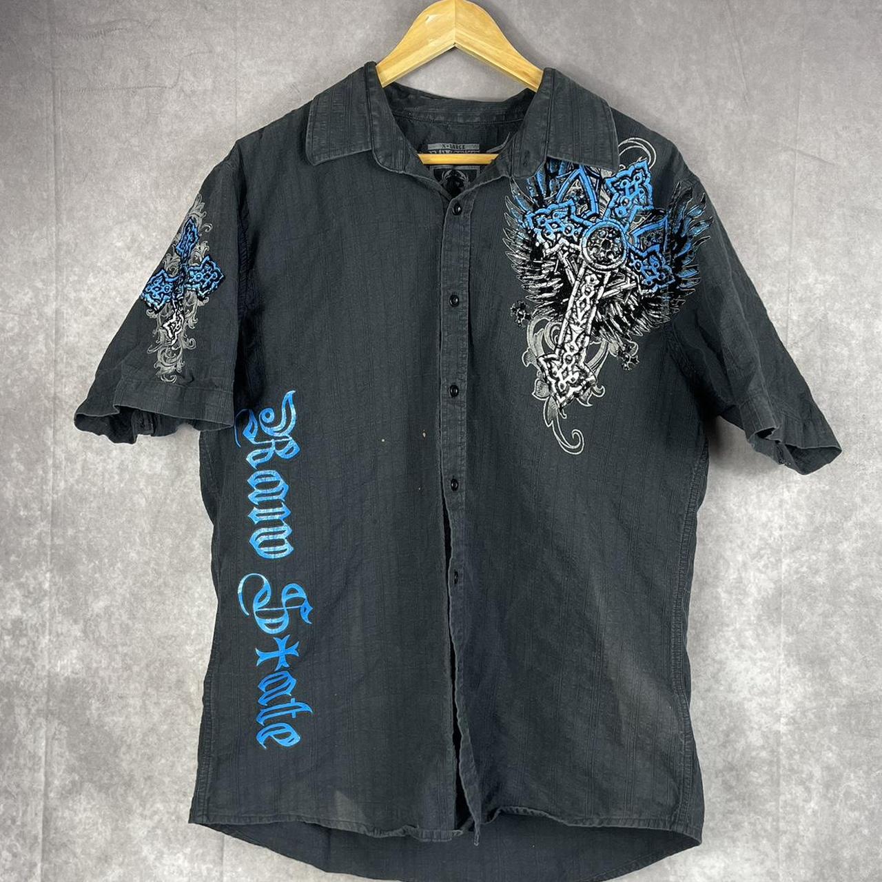 Raw State Y2K Button Up Shirt Size XL Has some light... - Depop