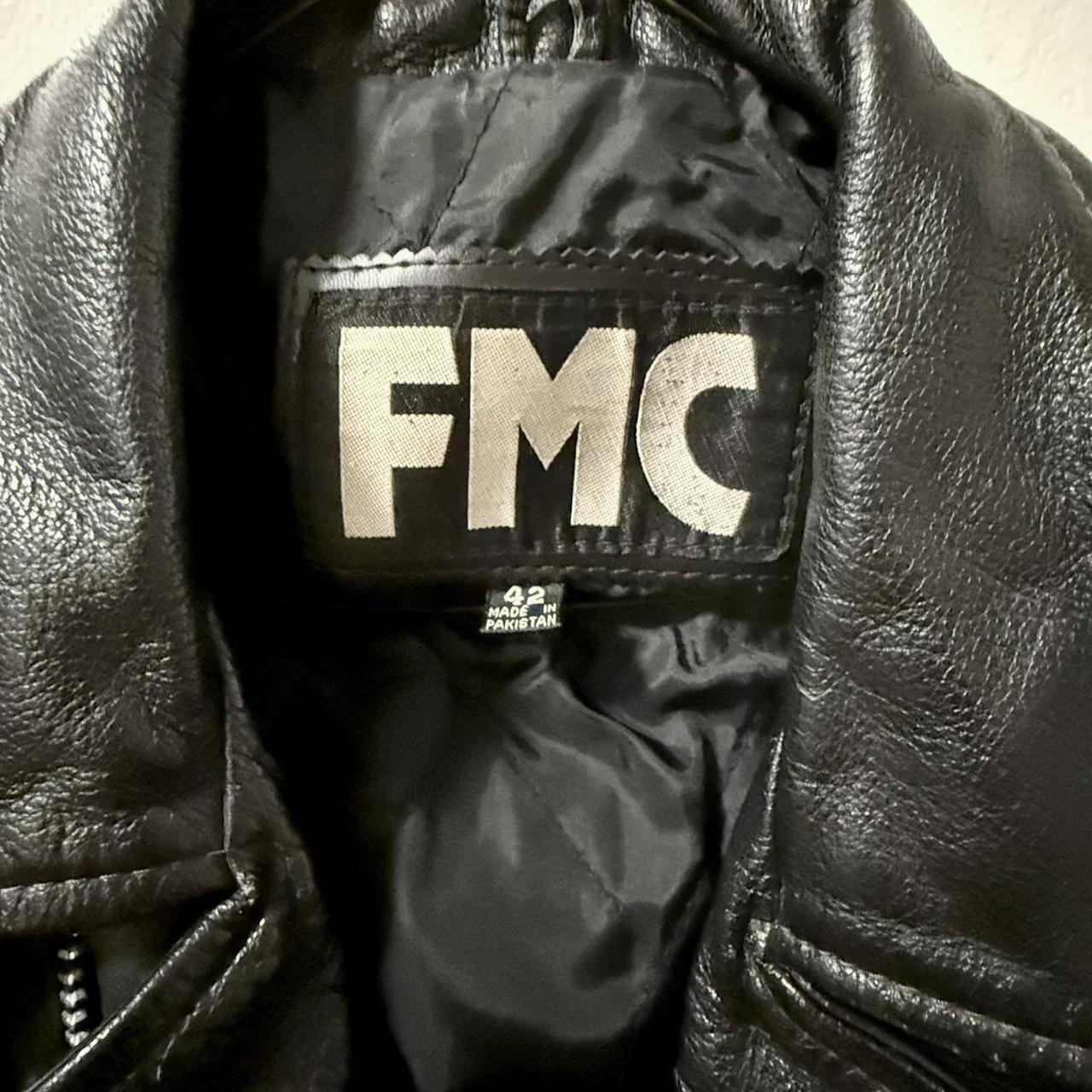 FMC Black leather biker jacket with silver hardware,... | Depop